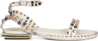 Cafènoir CafèNoir - Sandales en cuir guilde avec clous multicolores, pour femme, couleur os, os, 40 EU