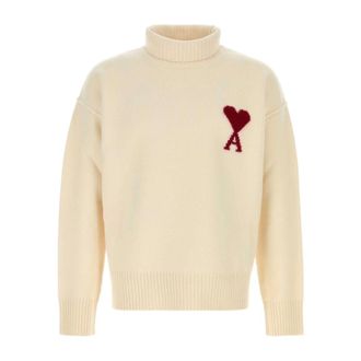 Ami Homme, Pulls, Blanc, Taille: S Pull Col Roul&eacute;