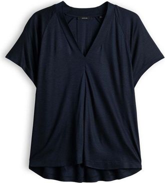OPUS Kurzarmshirt mit V-Ausschnitt Kellerfalte im R&uuml;cken als feminines Detail
