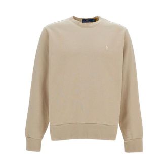 Polo Ralph Lauren Homme, Sweatshirts et sweats &agrave; capuche, Beige, Taille: M SweaT-shirt ras du cou en coton