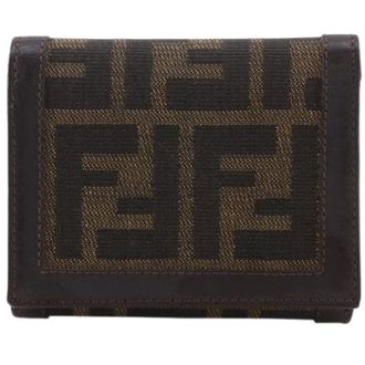 Fendi Pre-owned Zucca Nylon Canvas Trifold Wallet - Femme - Pre-owned - Brun - Taille: ONE Size