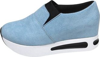 Generic Femme Chaussures Slip-on &agrave; Plateforme Baskets sans Lacets en Daim Grande Taille Semelle &Eacute;paisse L&eacute;g&egrave;res Chaussures de Sport Marche Sneakers Tendances 