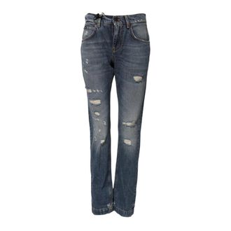 Dolce & Gabbana Blaue Boyfriend Tattered Denim Jeans - - Jeans - Damen - Blau - 2XS