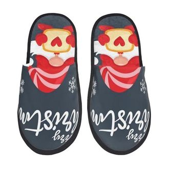 Generic Pantoufles DHiver Trois Adorables Gnomes De No&euml;l R&eacute;utilisables Pantoufles De Voyage Cozy Hiver Chausson Pour H&ocirc;tel Spa Femmes M