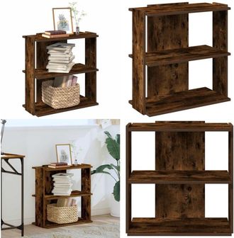 vidaXL Bücherregal 3 Böden Räuchereiche 60x30x60 cm Holzwerkstoff - Vidaxl