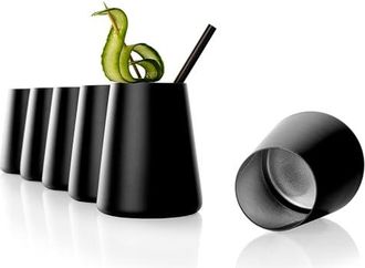 Stölzle Gobelets Noir/Argent Power 6pcs, 380ml - Verres modernes pour eau, vin, cocktails & jus - Cristal de haute qualité, résistants & lavables au lave-vais