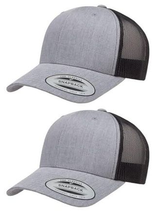 Yupoong YP Classics Casquette de Camionneur rétro pour Homme, chiné/Noir, Taille Unique