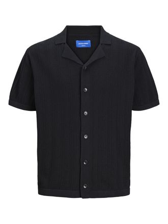 Jack & Jones Herren JORVALENCIA Structure Knit SS Polo SN Poloshirt, Schwarz,L