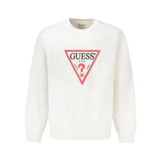 Guess Wei&szlig;er Baumwoll-Logo-Print-Sweatshirt - - Sweatshirts & Hoodies - Herren - Wei&szlig; - XL