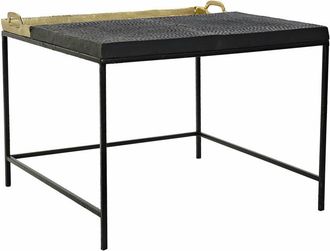 DKD Home Decor Couchtisch Aluminiumstahl 61x61x49 Aluminium Gold Tablett Stahl mehrfarbige Farbfamilie Niedrige Tische Details Details