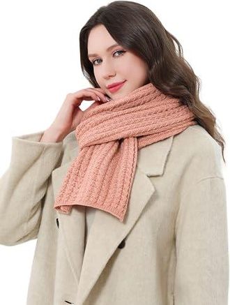 DonDon &eacute;charpe femme hiver foulard femme &eacute;charpe en laine ch&acirc;le femme - Rose