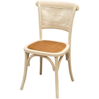Biscottini International Moderner Holzstuhl 88x50x45 cm Küchenstühle aus Eschenholz Esszimmerstühle aus antikweißem Holz Thonet-Stuhl