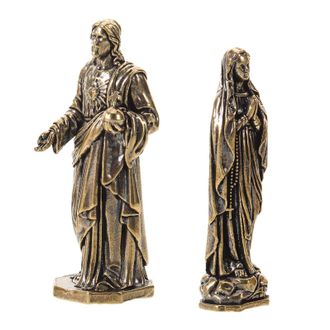 Cabilock 2 St&uuml;ck 2 St&uuml;ck Messing Jungfrau Maria Priester Statue Kleine Katholische Marienfigur Religi&ouml;se Dekoration f&uuml;r Regal Kirche und Schreibtisch
