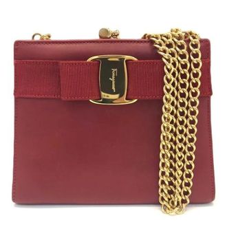 Ferragamo Sac bandouli&egrave;re en cuir Pre-owned - Femme - Pre-owned - Rouge - Taille: ONE Size