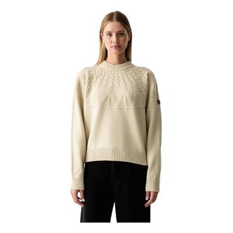 Fj&auml;llr&auml;ven Pull en maille jacquard &Ouml;vik Solid - Femme - Pulls - Beige - Taille: 42 FR