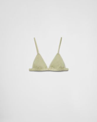 Prada BH aus gerippter Baumwolle