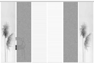 Vision S 80922 Schiebegardine IRLOS, Digitaldurck, Seidenoptik, 260x60 cm, Farbe:grau, Größe:260 x 60 cm, Anzahl:6X