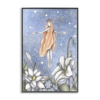 Stupell Industries Mystical Garden Fairy Sparkle Giclée-Kunst, gerahmt, Design von Cecilia Battaini, 61 x 40 cm, Schwarz