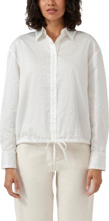 s.Oliver Hemdbluse mit Glitzersteinen und Schn&uuml;rung am Saum