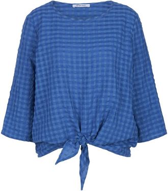 Peter Hahn Bluse Rundhals-Ausschnitt Peter Hahn blau