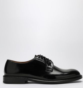 Doucal's Low black leather lace-up