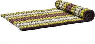 Leewadee Kapok Rollmatte - Handgefertigte Schlaf- & Relax Faltmatte aus Thailand, vielseitig als G&auml;stebett, Campingmatte, Yogamatte oder Futon nutzbar, 190 x 1