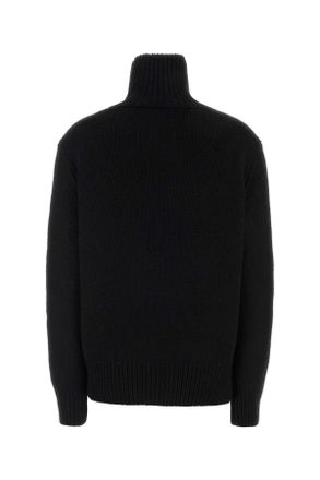 The Row Womens Black Cashmere Blend Plira Sweater Exterior: Nylon T-Shirt T-shirts And Polos