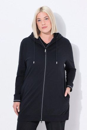 Ulla Popken Sweatjacke Sweatjacke Zierpaspel Oversized Kapuze