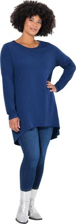 Angel Of Style Damen gro&szlig;e Gr&ouml;&szlig;en &Uuml;bergr&ouml;&szlig;en Plus Size Longshirt, Bequeme Passform, Rundhals, Langarm dunkelblau 46 832033750-46