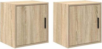vidaXL Armoires murales de garage 2 pcs ch&ecirc;ne sonoma bois ding&eacute;nierie - Vidaxl