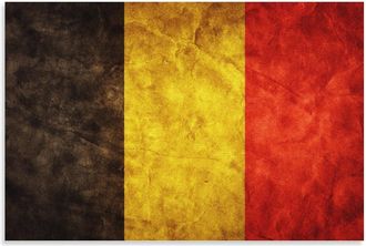Generic Belgien-Flagge, Vintage-Stil, Kunst, Wanddekoration, Poster, Familienbar, Restaurant, Garage, Caf&eacute;, Kunst, Geschenk, Rahmen, 30 x 45 cm