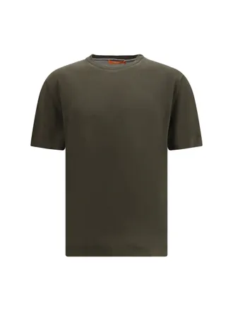 Cruna Mens Knitted Cotton T-Shirt Green T-Shirts And Polos