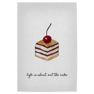 artboxONE Poster 30x20 cm Typografie Life is Short. Eat The Cake - Bild Kuchen Backen Backen