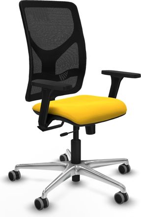 Piqueras y Crespo Atmungsaktiver B&uuml;rostuhl mit 3D-Armlehnen, h&ouml;henverstellbare Lendenwirbelst&uuml;tze, ausgestattet mit Syncro/Traslack und Schneideschaum, mit Rollen 65 mm