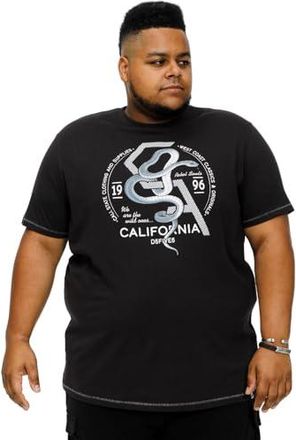 D555 Cortex T-shirt imprim&eacute; serpent californien pour homme Noir, Noir, 3XL
