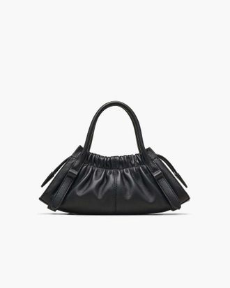 Marc Jacobs Gathered Nappa Leather Shoulder Bag - Black