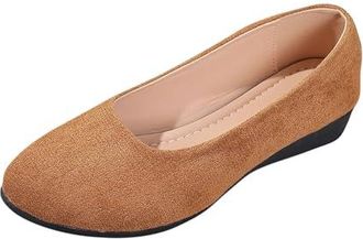 Generic Chaussures compens&eacute;es confortables &agrave; enfiler pour femme, couleur unie, tendance, classique, respirantes, confortables, chaussures de travail, bureau, 