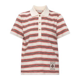 Moncler Gestreiftes Poloshirt - - Tops - Damen - Beige - L