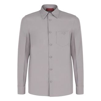 Gucci Technisches Panama-Hemd mit Klemme - - Shirts - Herren - Grau - S