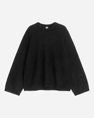 Arket Pullover Aus Alpakawolle Und Wolle -Schwarz