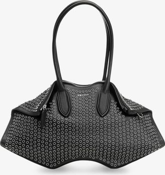 Alexander McQueen Manta leather shoulder bag with all-over metal details - ALEXANDER MCQUEEN - gender_Woman
