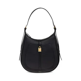 DeMellier Femme, Sacs, Noir, Taille: ONE Size Sac Bandoulière Noir avec Serrure Dorée