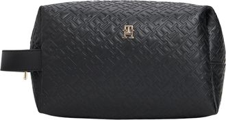 Tommy Hilfiger Damen Th Icon Washbag Mono Aw0aw17951 Kulturbeutel, Black (Black)