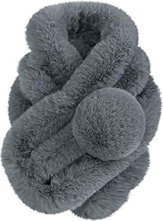 Generic &Eacute;charpe Femme Tour de Cou en Fausse Fourrure Pompon