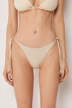 Calzedonia Tanga-bikinihose Mit Schmalen B&auml;ndchen Wild Jungle Wei&szlig;