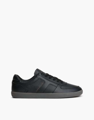 Tommy Hilfiger Th tribeca Leder-Sneaker mit Metallic-Logo in Schwarz