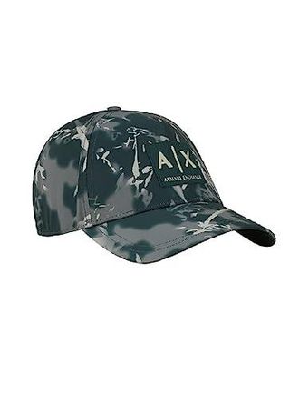 A|X Armani Exchange Casquette imprimée Allover Camo Baseball, Vert, Taille Unique Mixte