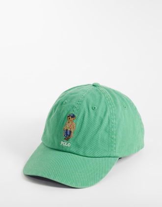 Polo Ralph Lauren casquette de baseball brod&eacute;e ours vert moyen