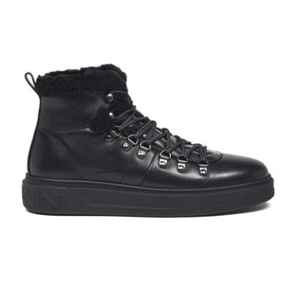 Baldinini Sneaker aus getrommeltem Leder - - Shoes - Herren - Schwarzk - 43 EU