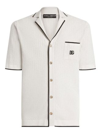 Dolce & Gabbana chemise en maille à manches courtes - Blanc